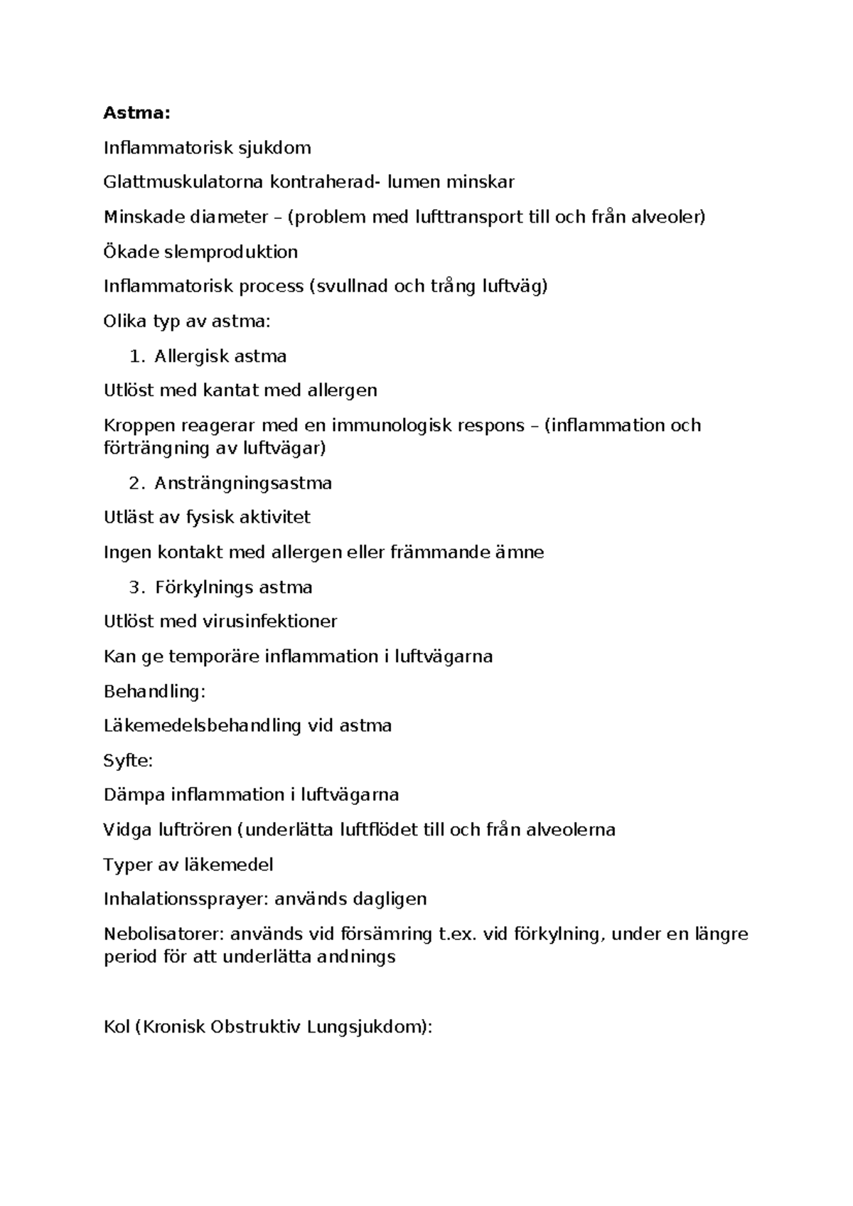 Andningssystemet sjukdomar: Astma och KOL - Översikt och Behandling ...