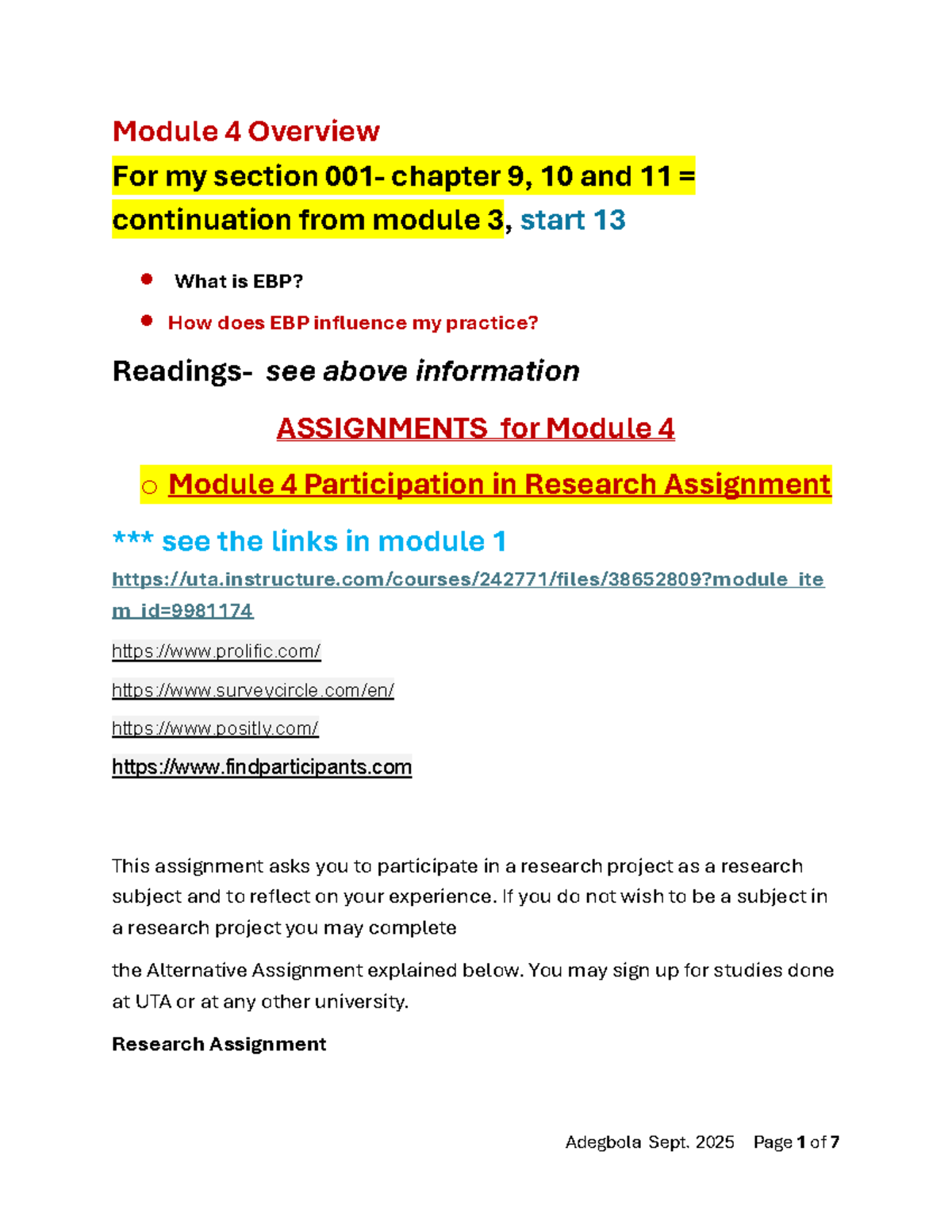 Research Subject Participation Reflection - Module 4 Assignment - Studocu