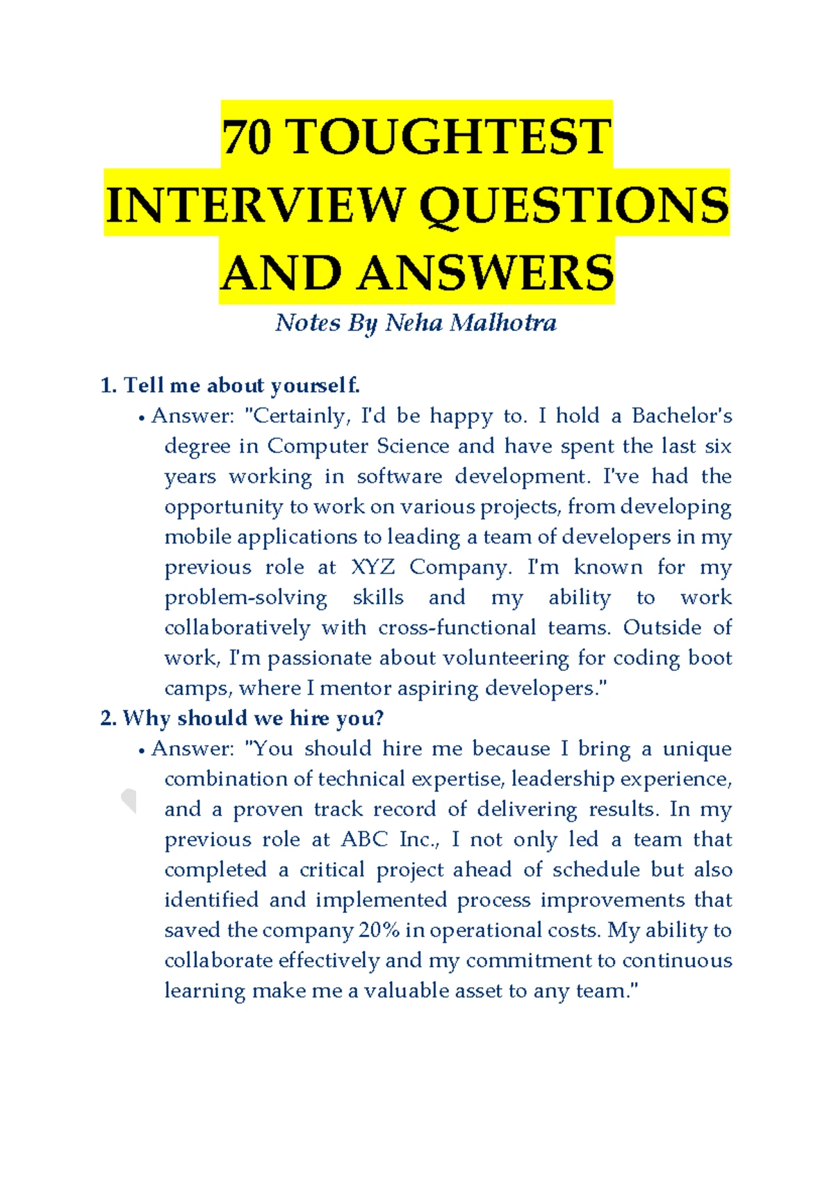 NHS Band 5 Interview Qs & Sample Answers for New Nurses - Studocu