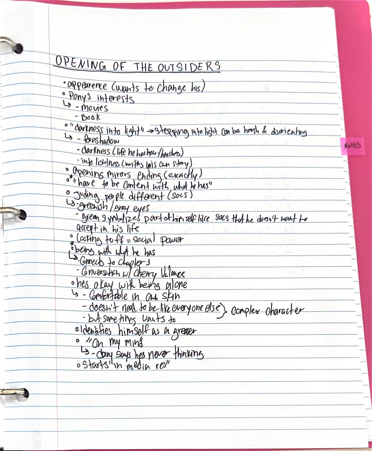 Midterm Study Guide for ABC123: The Outsiders Chapter 3 Analysis - Studocu