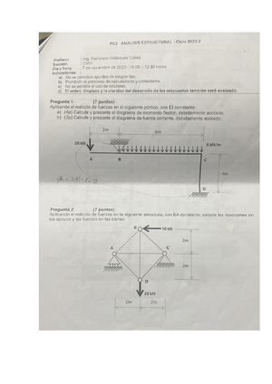 PC2 Romero Corrales - Solución PC2 - INSTRUCCIONES PARA LA PC1 VIRTUAL Análisis Estructural ...