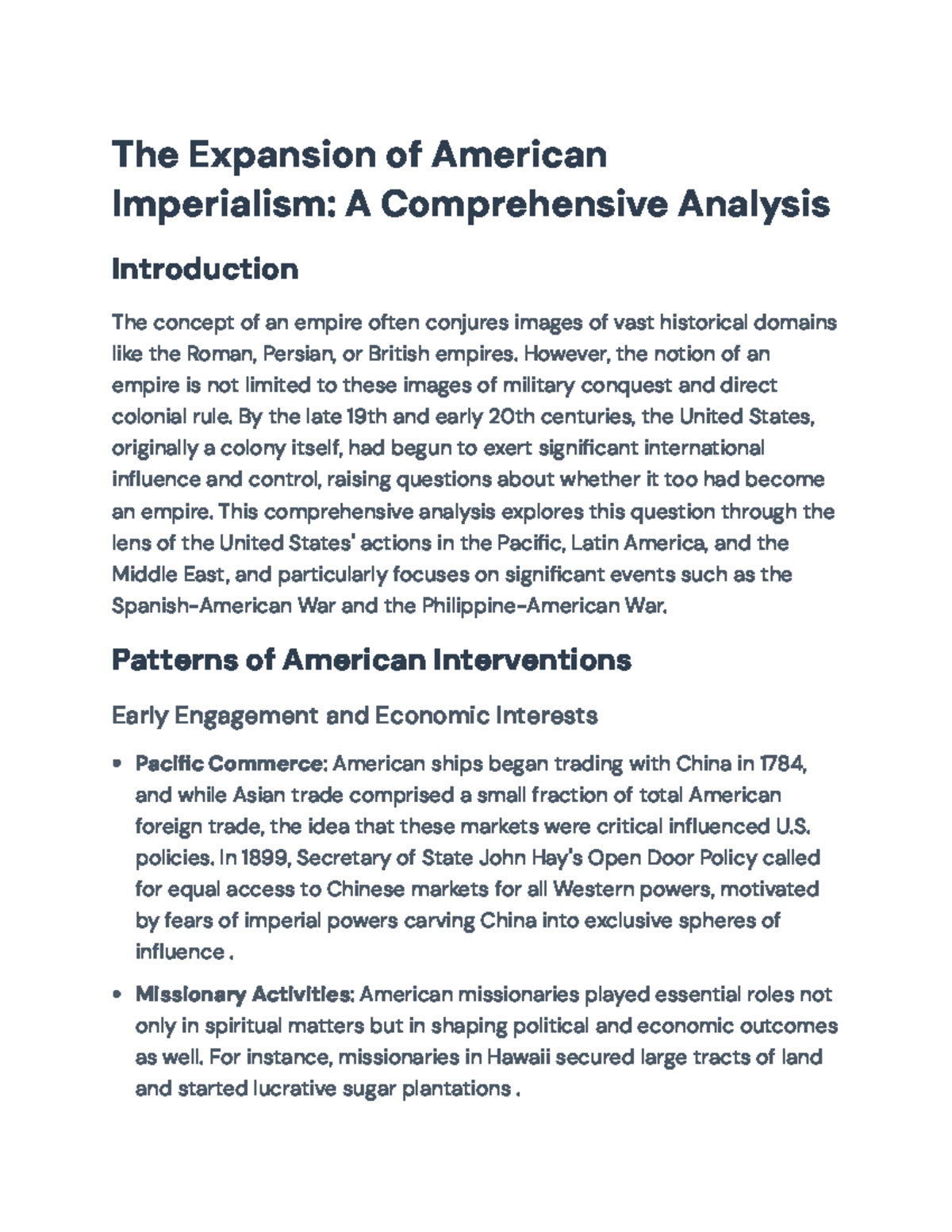 The Expansion of American Imperialism: A Detailed Analysis - The ...