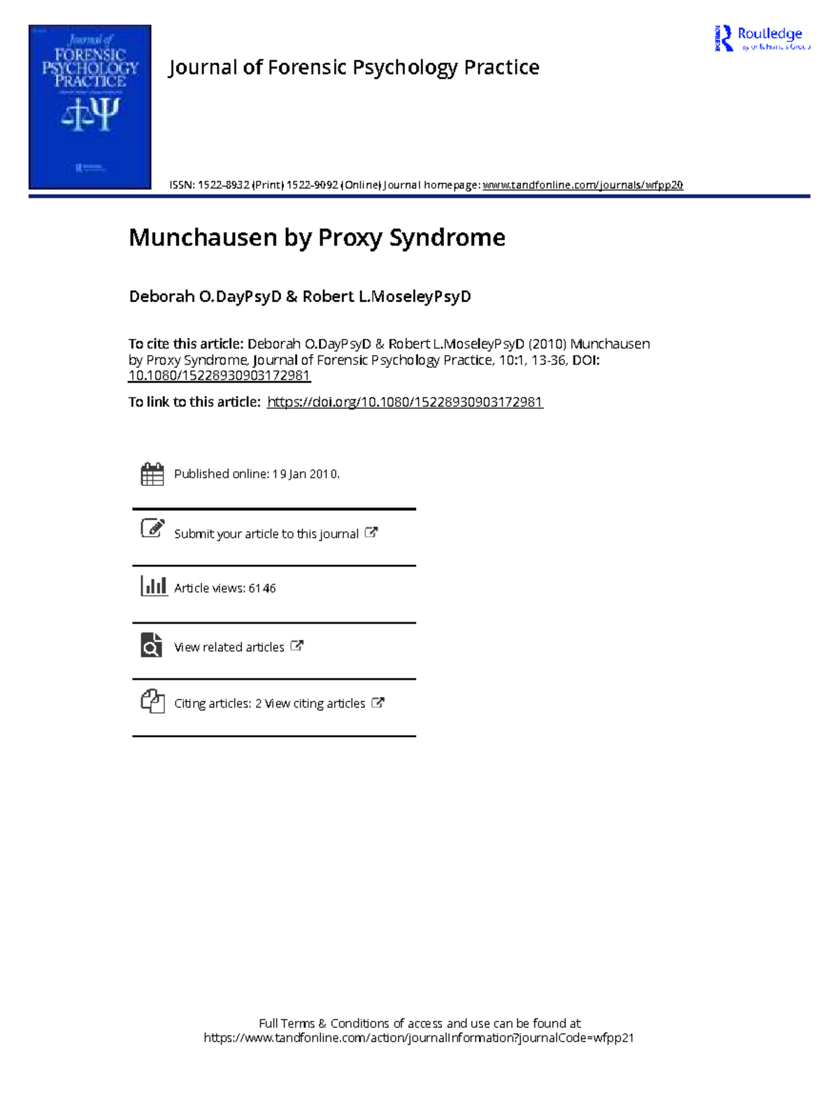 Munchausen by Proxy Syndrome: An Overview of Current Research and ...