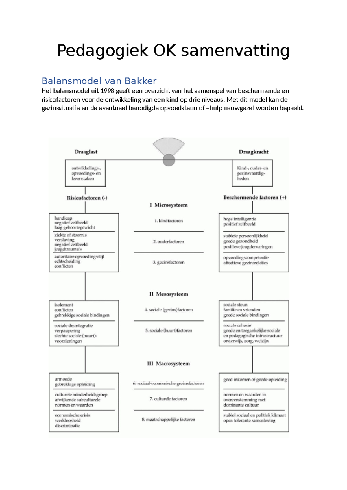Pedagogiek OK: Samenvatting van Kernconcepten en Modellen - Studeersnel