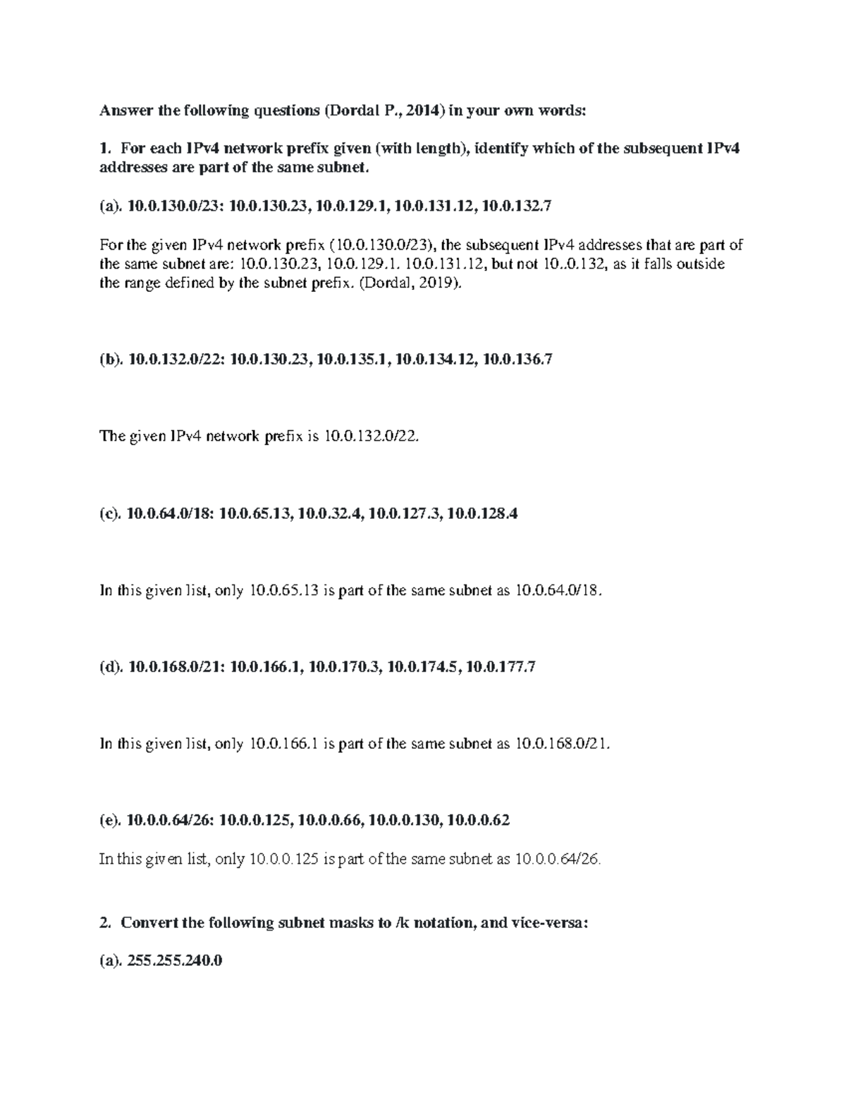 Identifying IPv4 Subnets and Address Classifications - CS101 Lecture ...