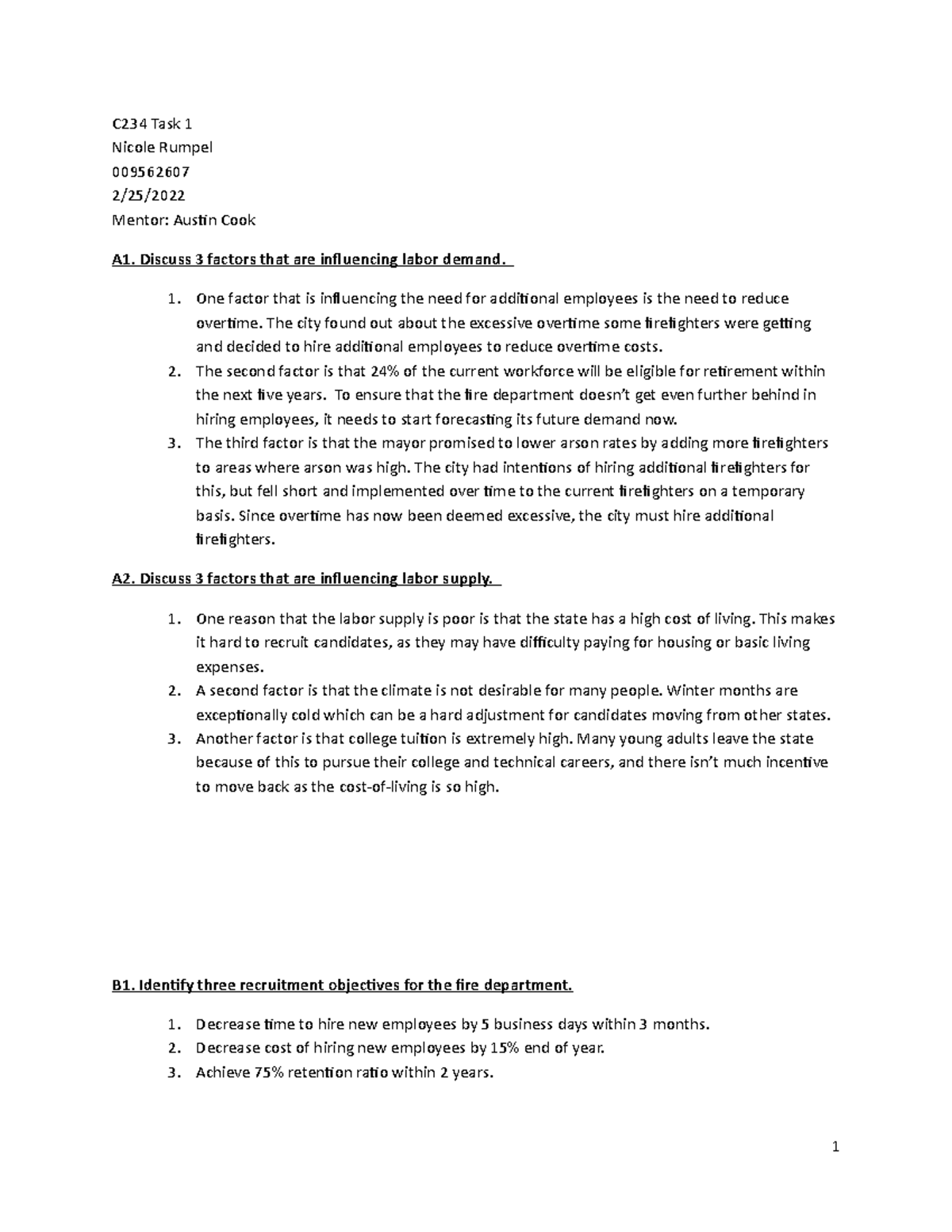 C234 Task 1 - passed on first attempt - C234 Task 1 Nicole Rumpel ...