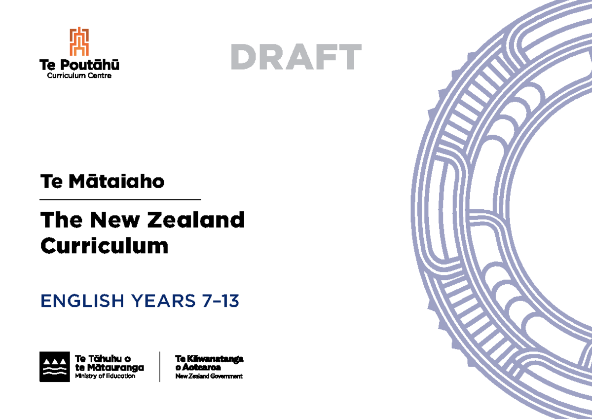 NZC English 7-13 Curriculum Draft Overview - March 2025 - Studocu