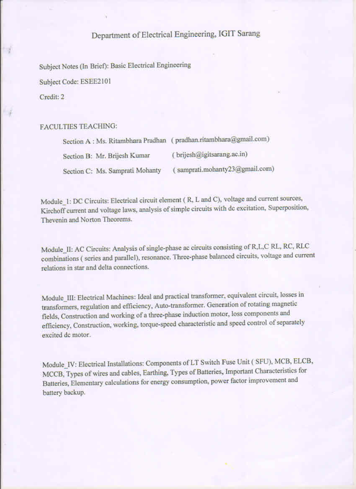 Basic electrical engg notes module 1 1608536484 - Department of ...