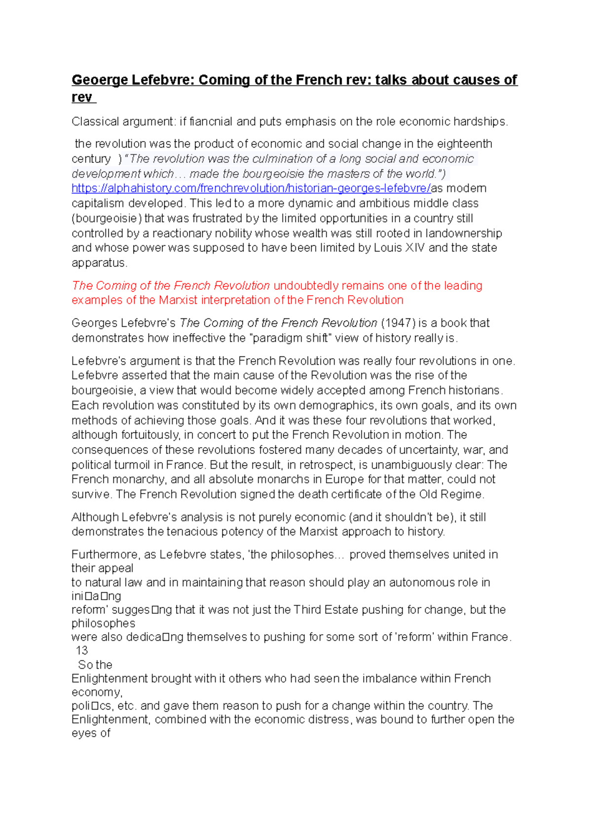 Georges Lefebvre's Insights on the French Revolution: Causes & Effects ...