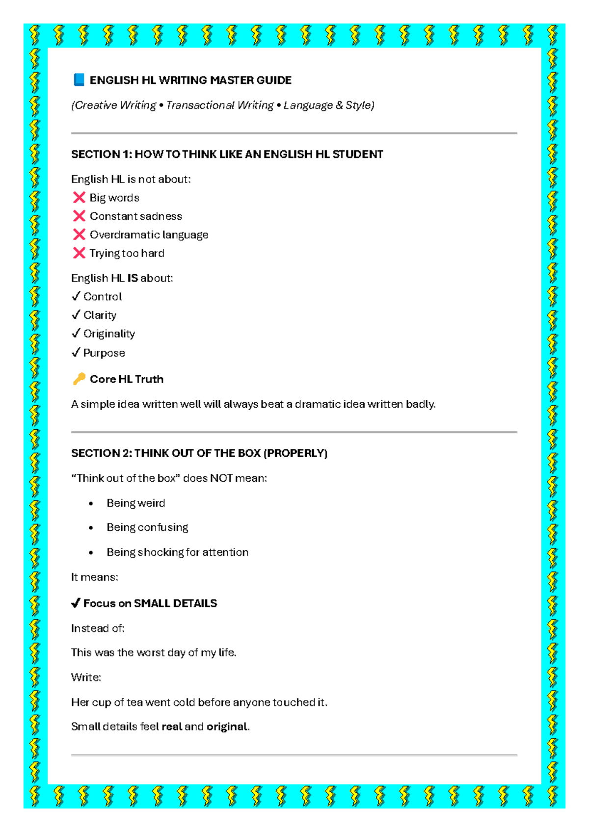 ENGLISH HL P3 WRITING MASTER GUIDE: Tips for Creative & Transactional ...