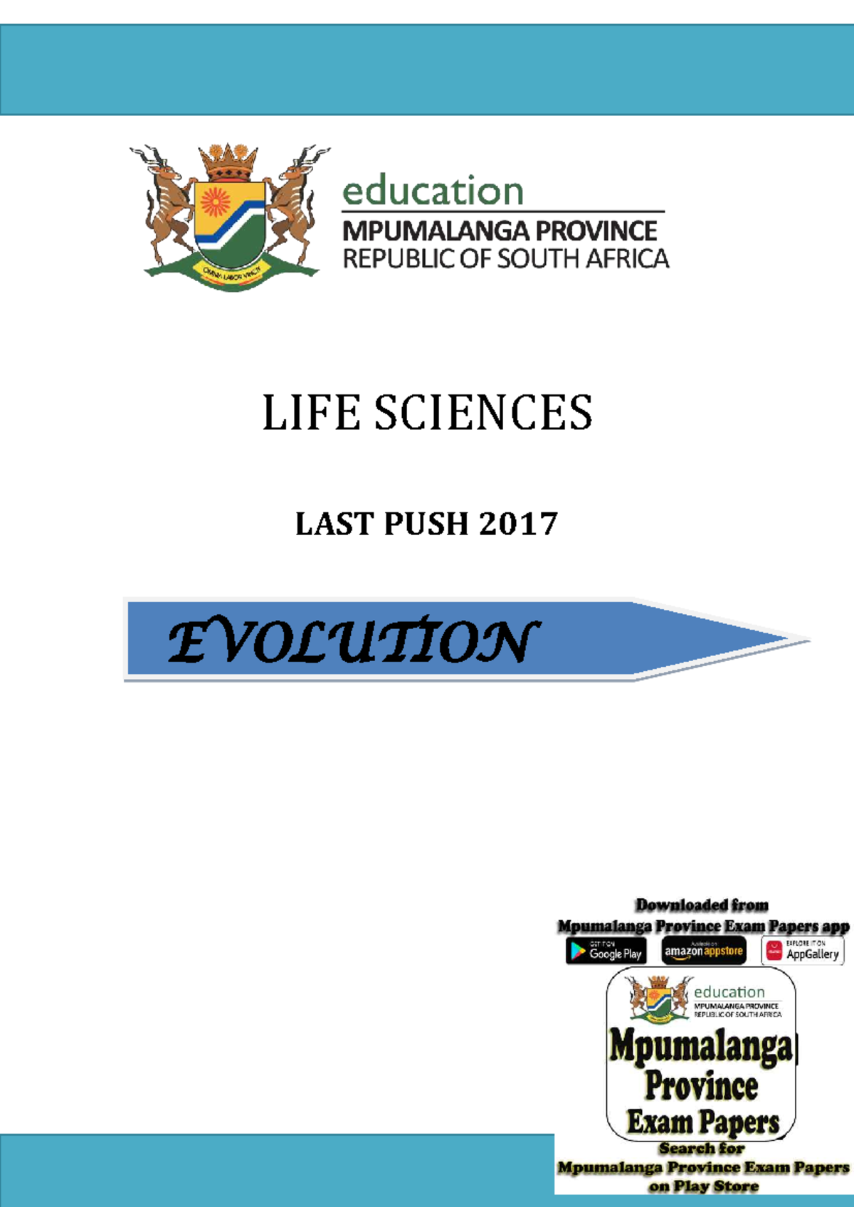 LIFE SCIENCES EVOLUTION MANUAL 2017: FINAL EXAM PREP GUIDE - Studocu