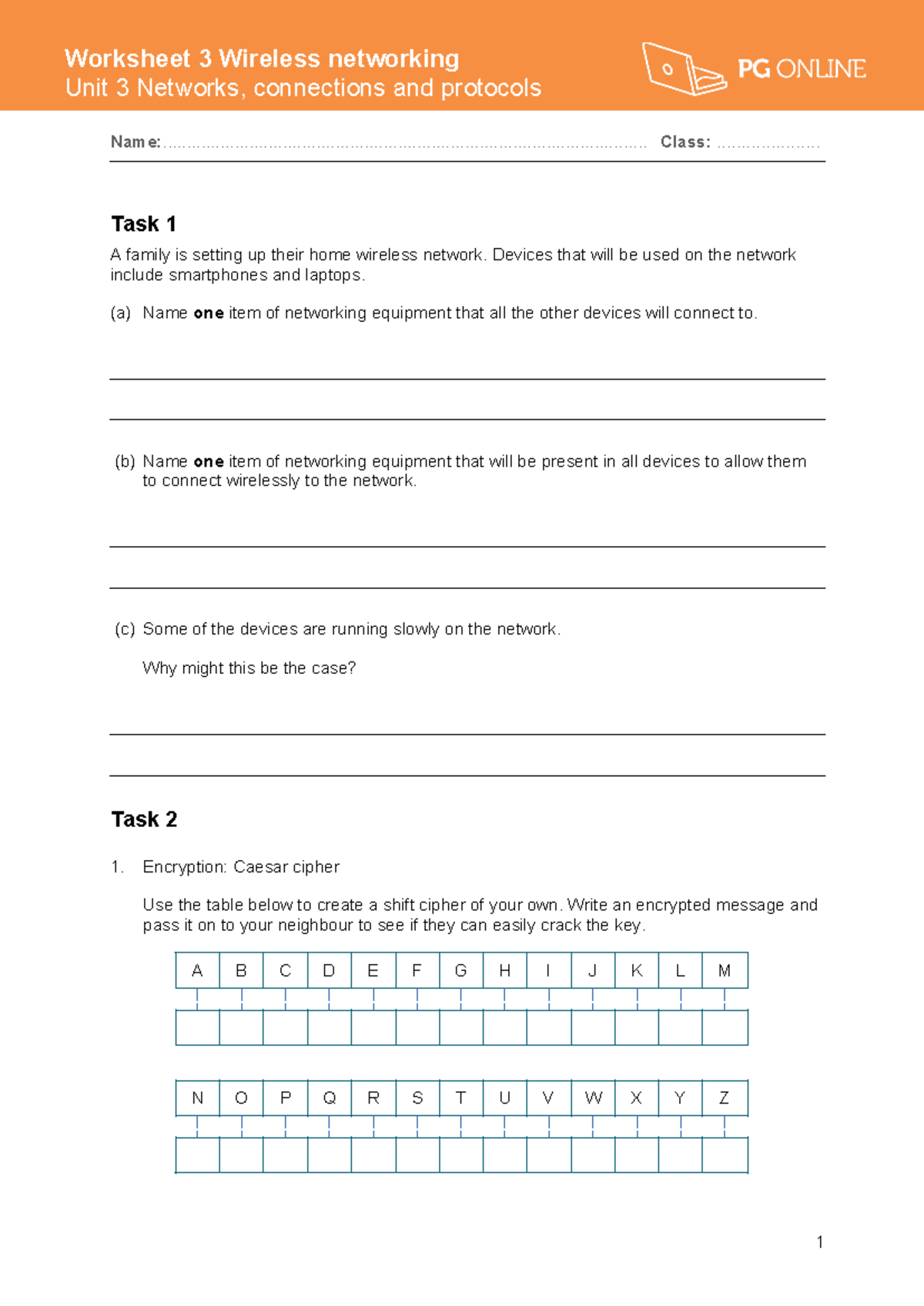 T3 Worksheet 3 - Vkohvnmuh - Worksheet 3 Wireless networking Unit 3 Networks, connections and ...
