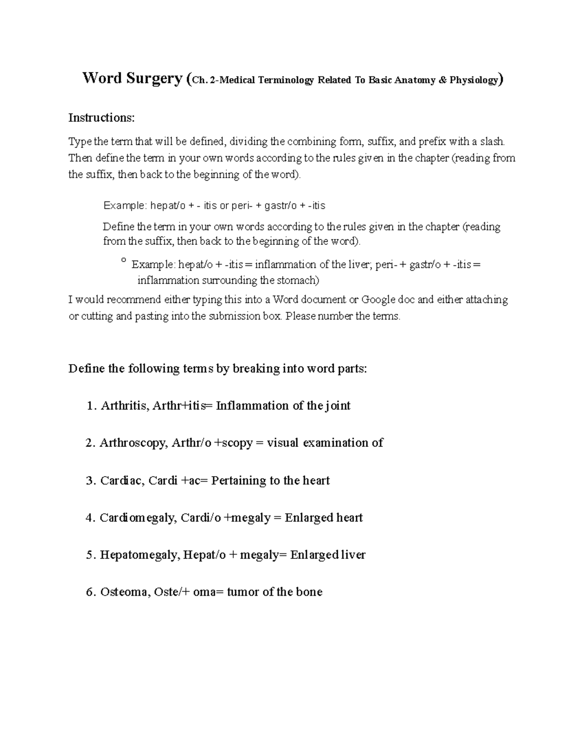 Chapter 2: Medical Terminology in Anatomy & Physiology (Word Surgery ...