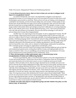 NR601 wk 2 ihuman plan - PROBLEM STATEMENT: Presenting today is M., a ...