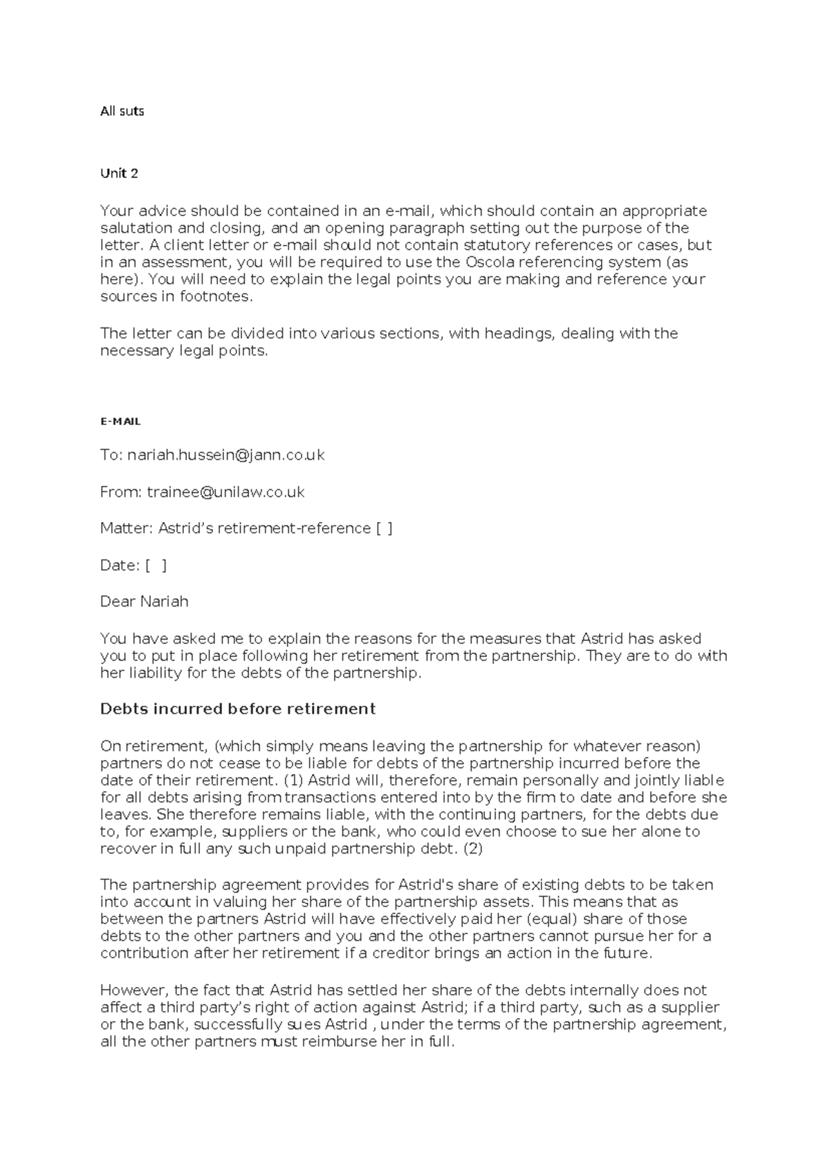 SUT C - Unit 2 & 4: Partnership & Director Responsibilities Overview ...