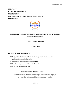 5-Perform computer repair and maintenance - 061005T4ICT ICT TECHNICIAN ...