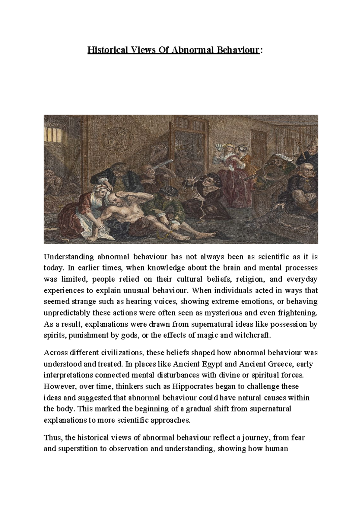 Historical Perspectives on Abnormal Behaviour: From Superstition to ...