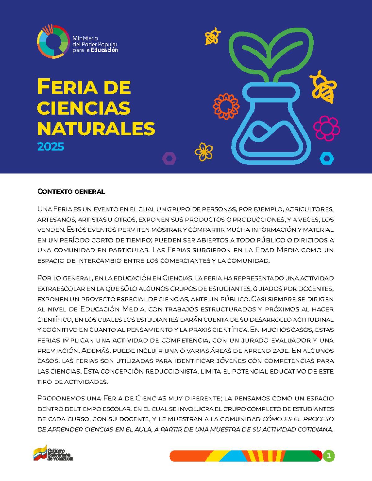Feria de Ciencias Naturales 2025: Propuesta Educativa Integral - Studocu
