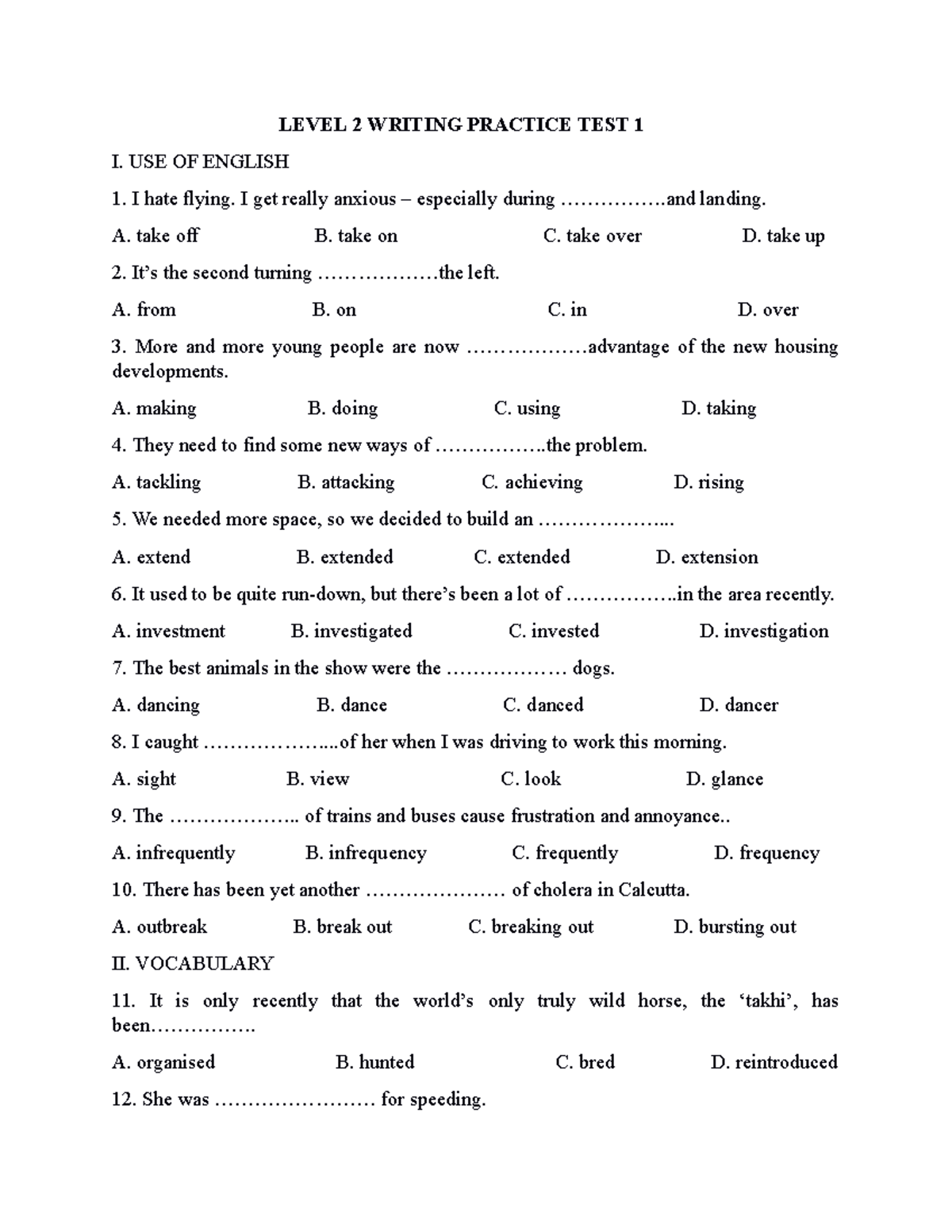 Level 2 Writing Practice Test 1 - GE - Studocu