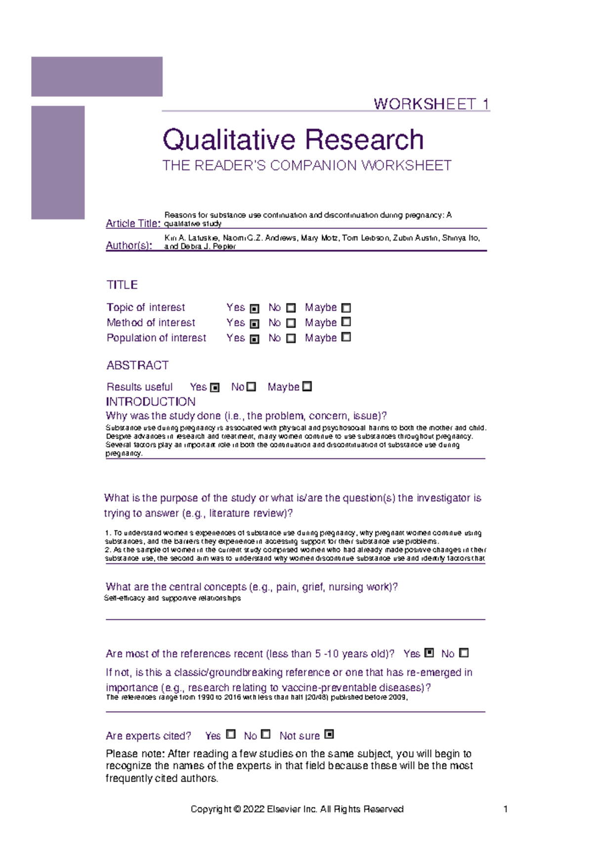 Qualitative Research Worksheet: Key Insights & Analysis - Studocu