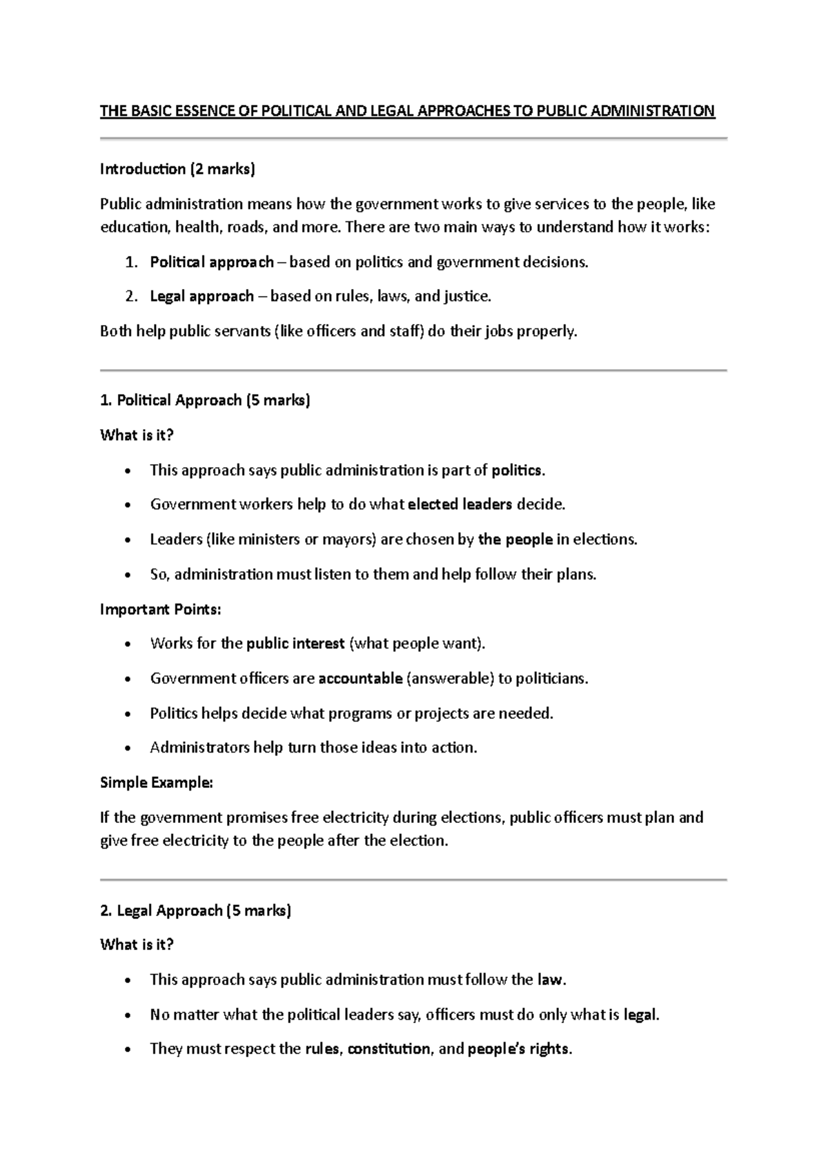 Political & Legal Approaches to Public Administration: An Overview ...