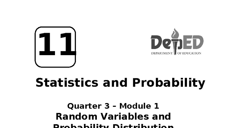 Stat Prob 11 Q3 SLM WK1 - Random Variables & Probability Distribution - Studocu