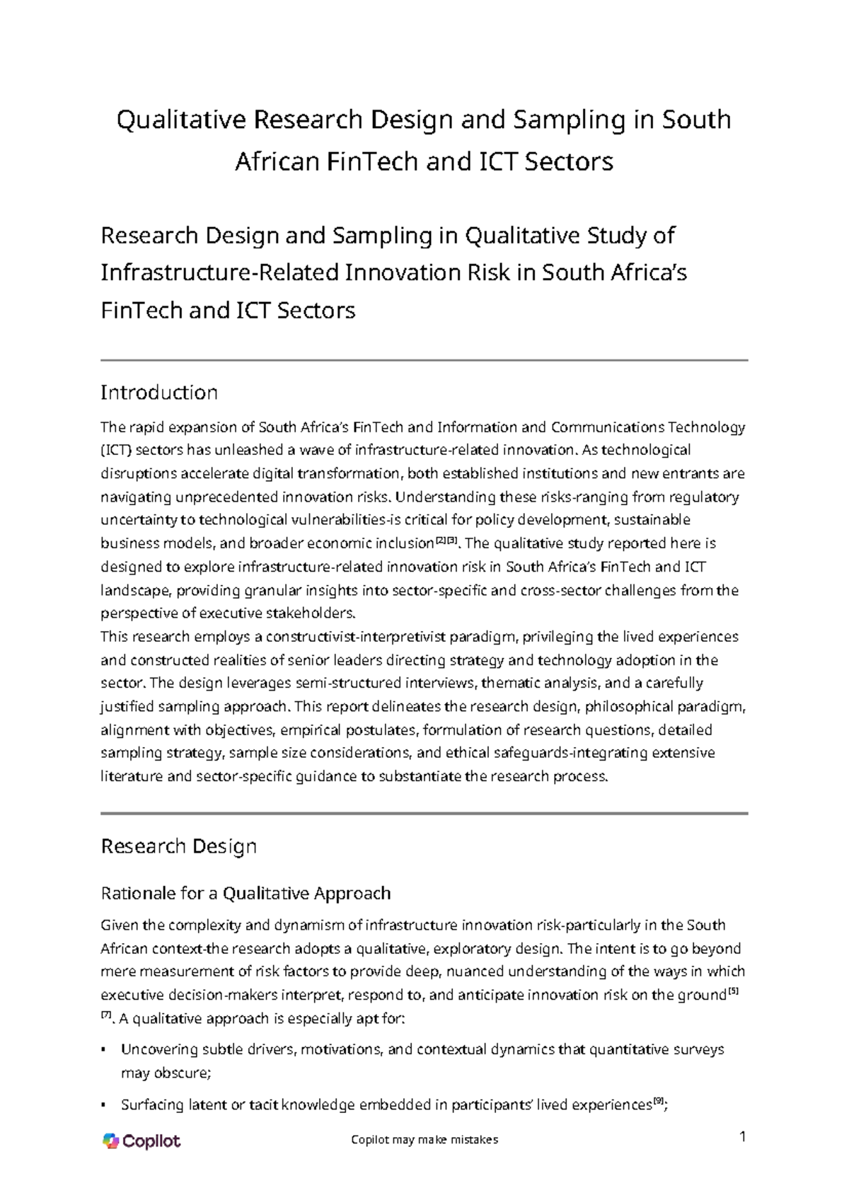 Research Design and Sampling in Qualitative Study of Innovation Risk in ...