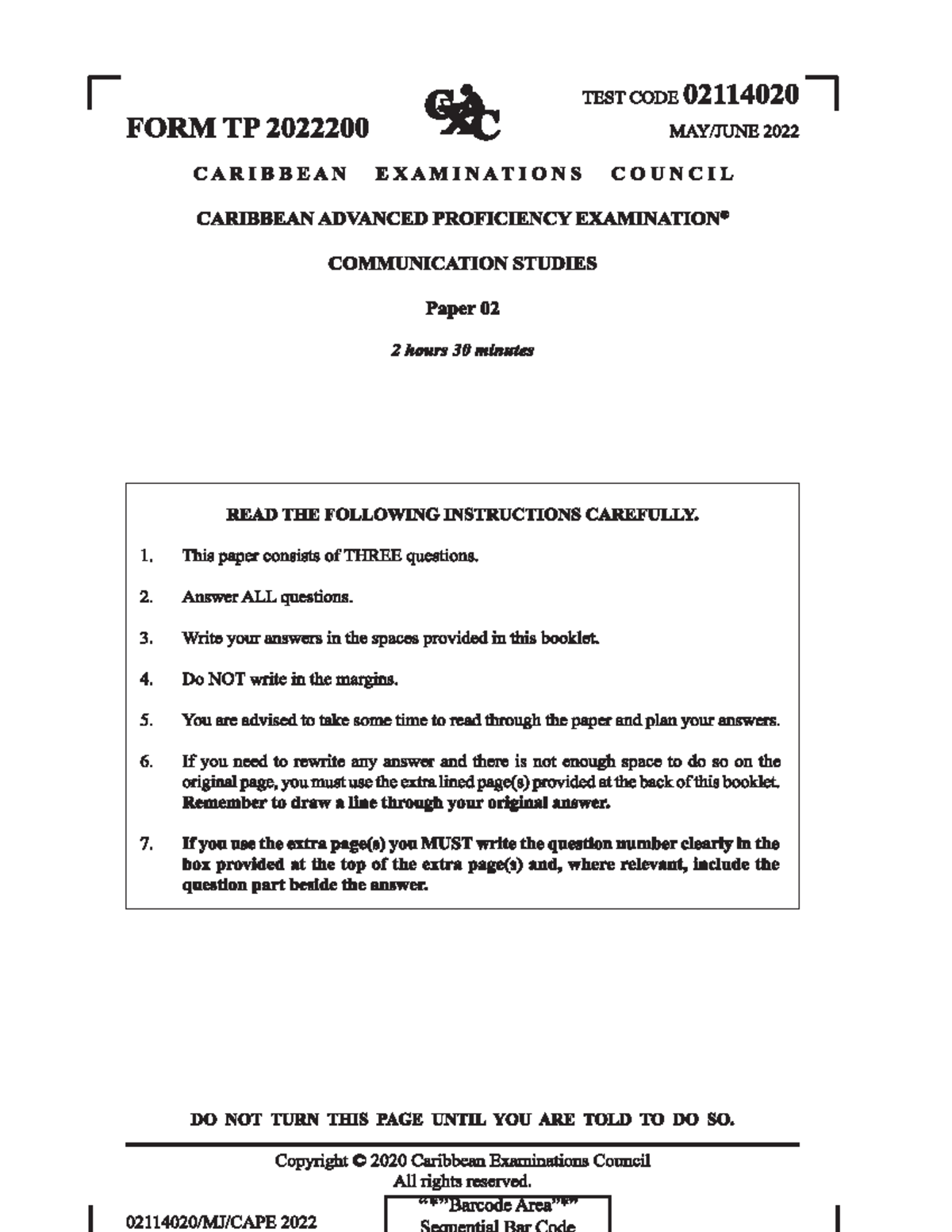 CAPE Comm Studies Paper 2 Review & Insights 2022 - Studocu