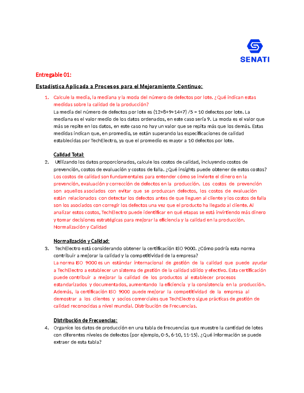 Entregable 01: Calidad Total en Procesos de Mejora Continua - Studocu