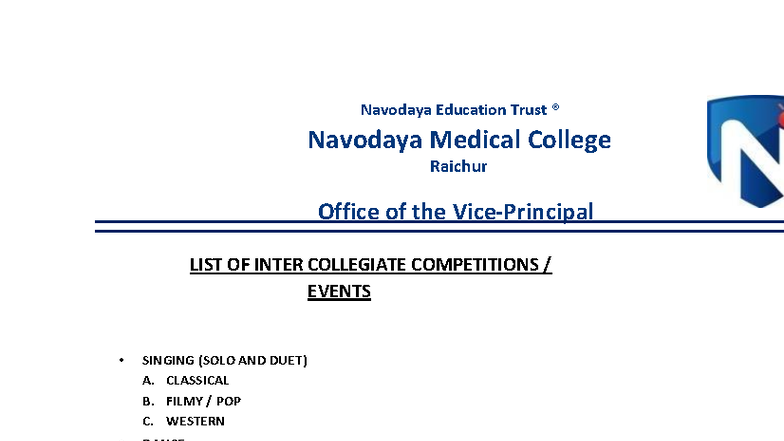 Regale 2024: Inter Collegiate Competitions Events & Rules - Studocu