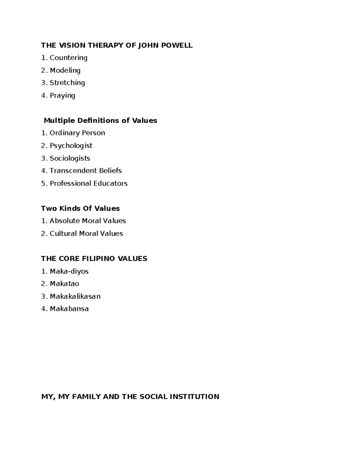 GMRC Final Exam Reviewer: Core Values and Empathy Insights - Studocu