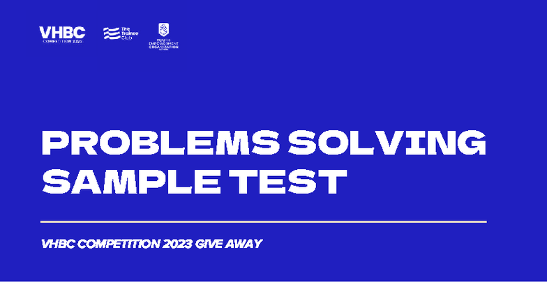 Problem solving Mock Test - VHBC COMPETITION 2023 GIVE AWAY ABC Ltd is ...