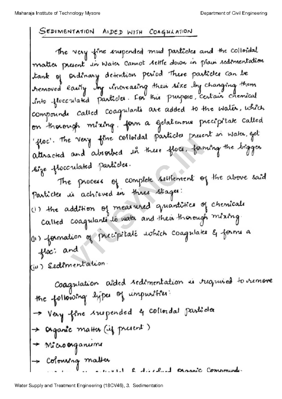 Water Supply & Treatment Engineering (18CV46) - Module 3B ...