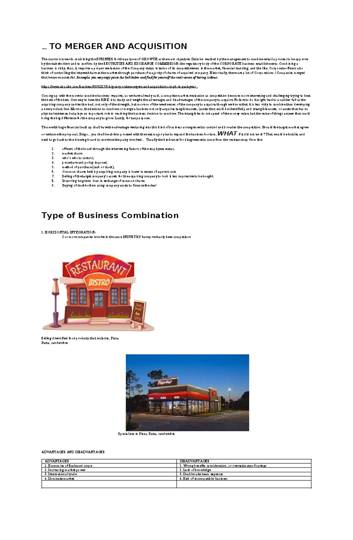 Accounting for Business Combination: Mergers & Acquisitions (AY2025 ...