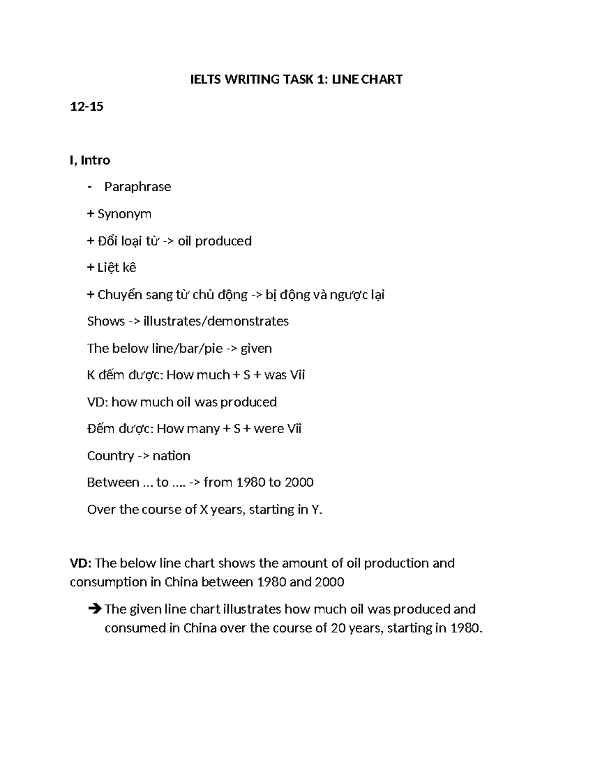 IELTS Writing Task 1: Line Chart Strategies and Examples - Studocu