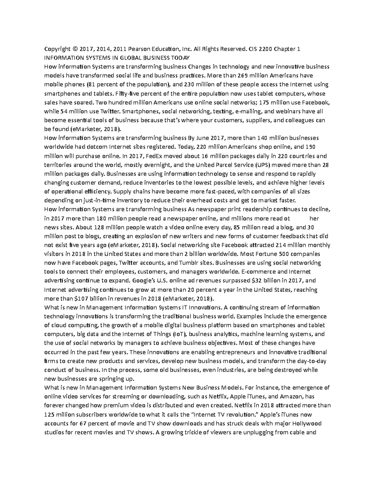 CIS Notes - Copyright © 2017, 2014, 2011 Pearson Education, Inc. All ...