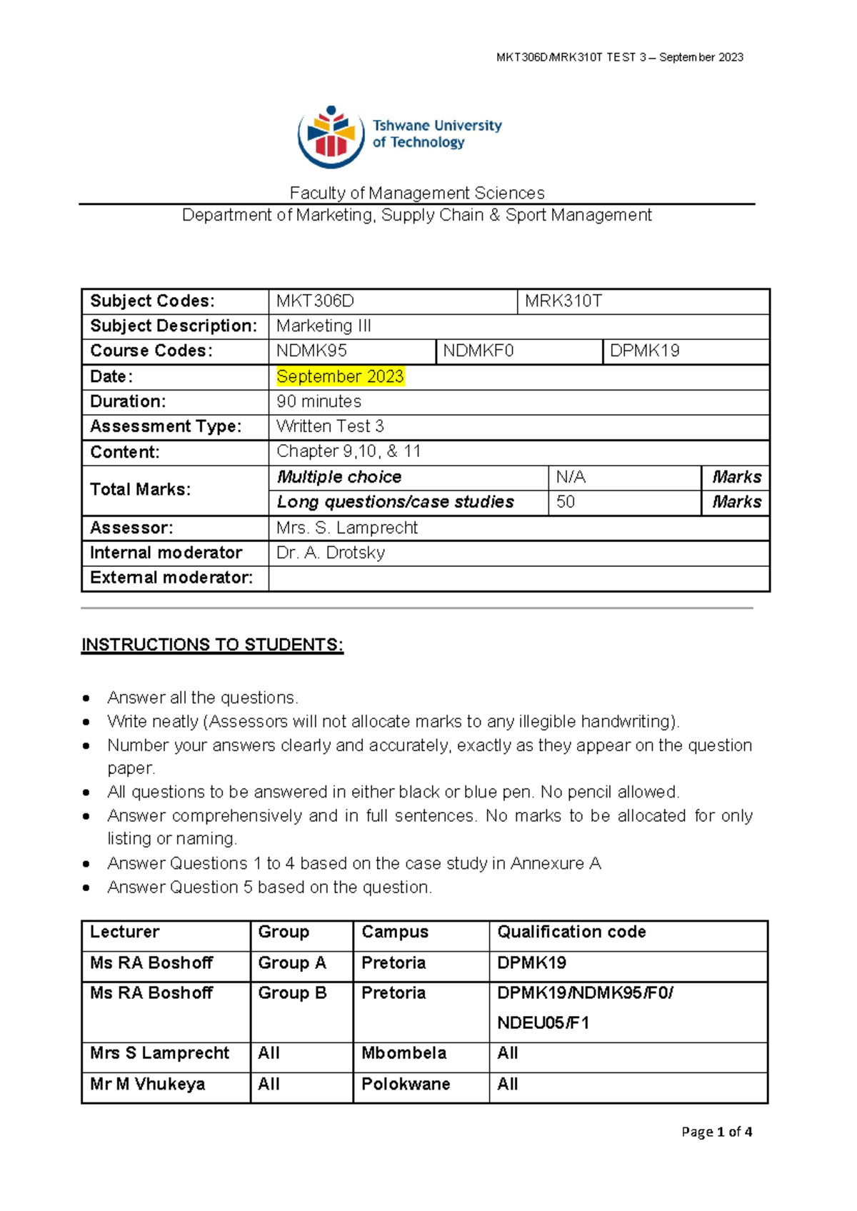 MKT306D MRK310T Test 3: Analysis of Capitec Marketing Strategies - Studocu