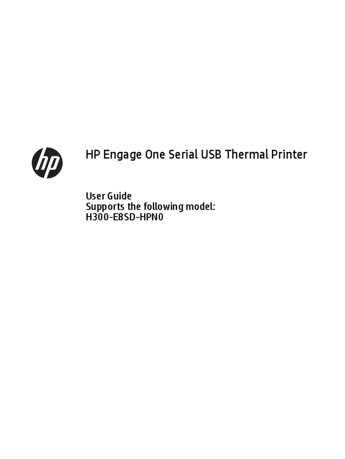 HP Engage One H300-E8SD-HPN User Guide: USB Thermal Printer Setup - Studocu