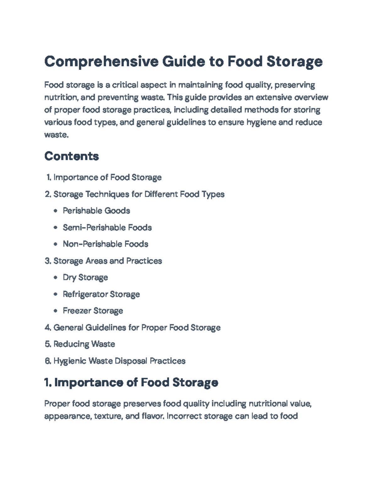 Comprehensive Guide to Proper Food Storage Techniques and Practices ...