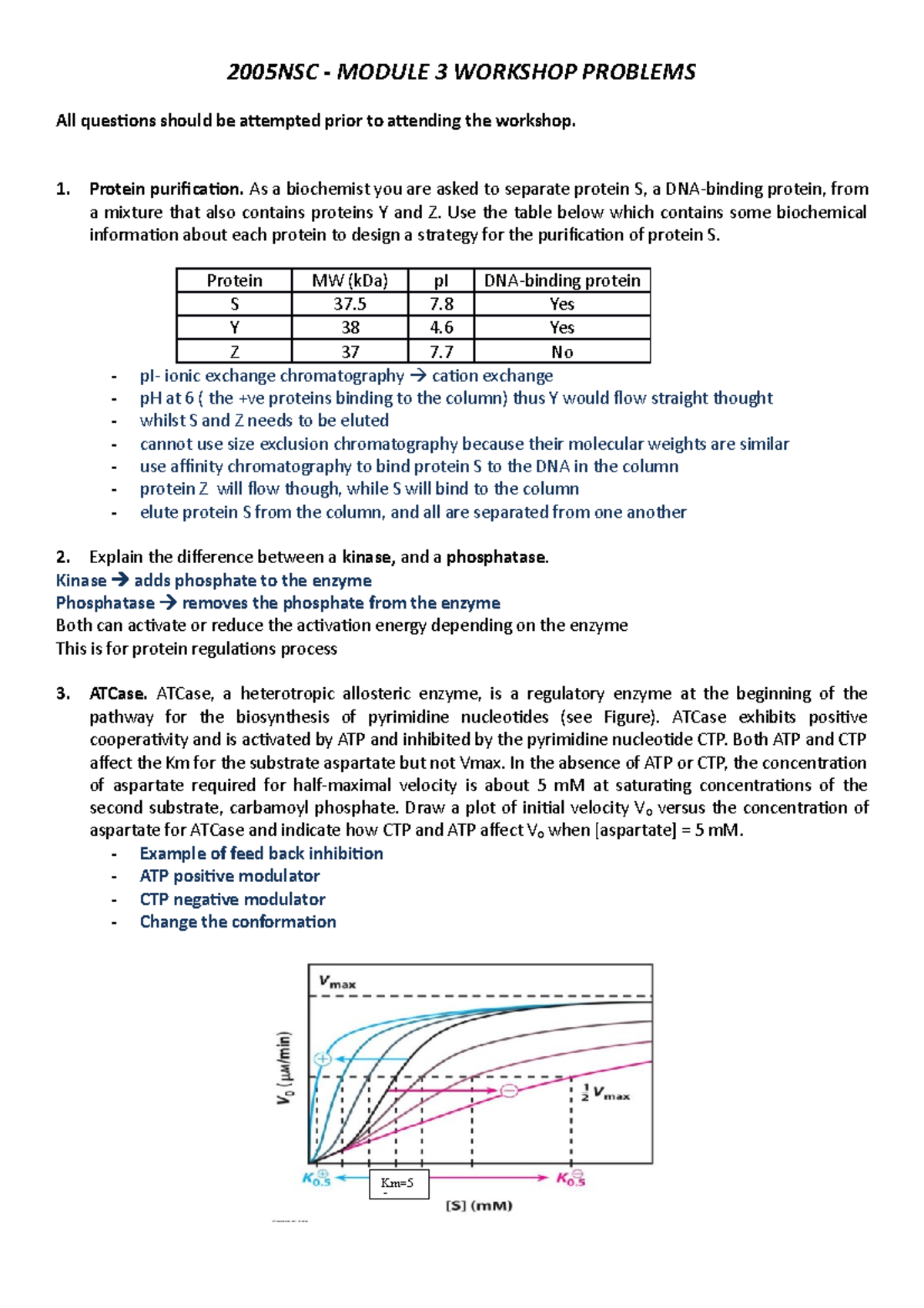 2005 NSC Module 3 Workshop Questions - 2005NSC - MODULE 3 WORKSHOP PROBLEMS All questions should ...