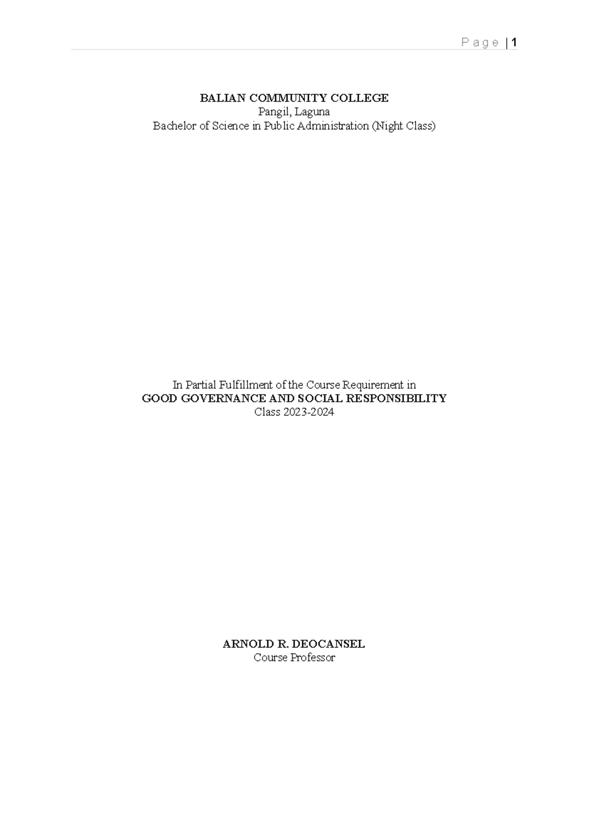 BS in Public Administration: Good Governance & Social Responsibility ...