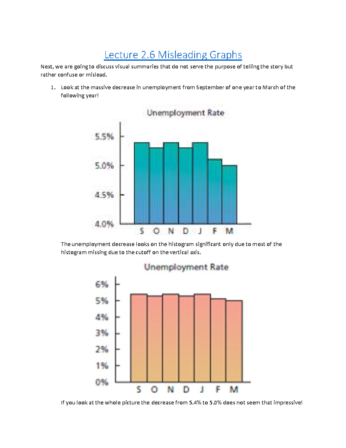 Lecture 2.6 Misleading Graphs: Key Examples & Illustrations - Studocu