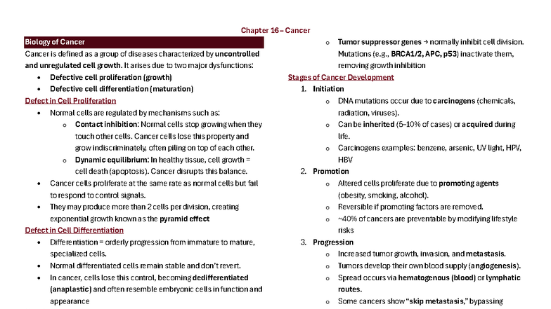 Chapter 16 Cancer Biology: Key Concepts and Nursing Implications ...