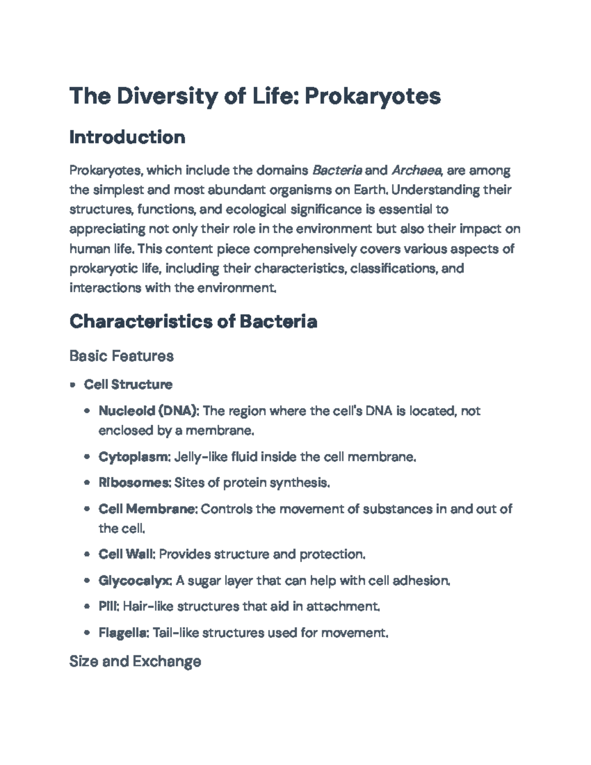 Diversity of Life: Prokaryotes - Characteristics and Classifications ...