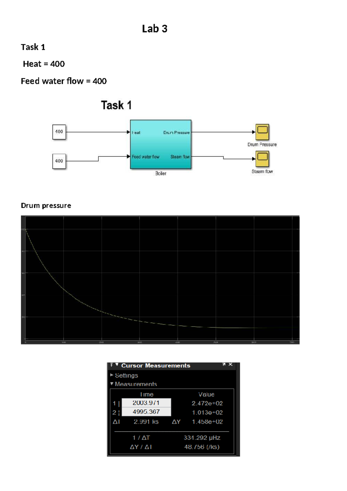 Lab 3: Power Generation Analysis of Heat and Steam Flow Dynamics - Studocu
