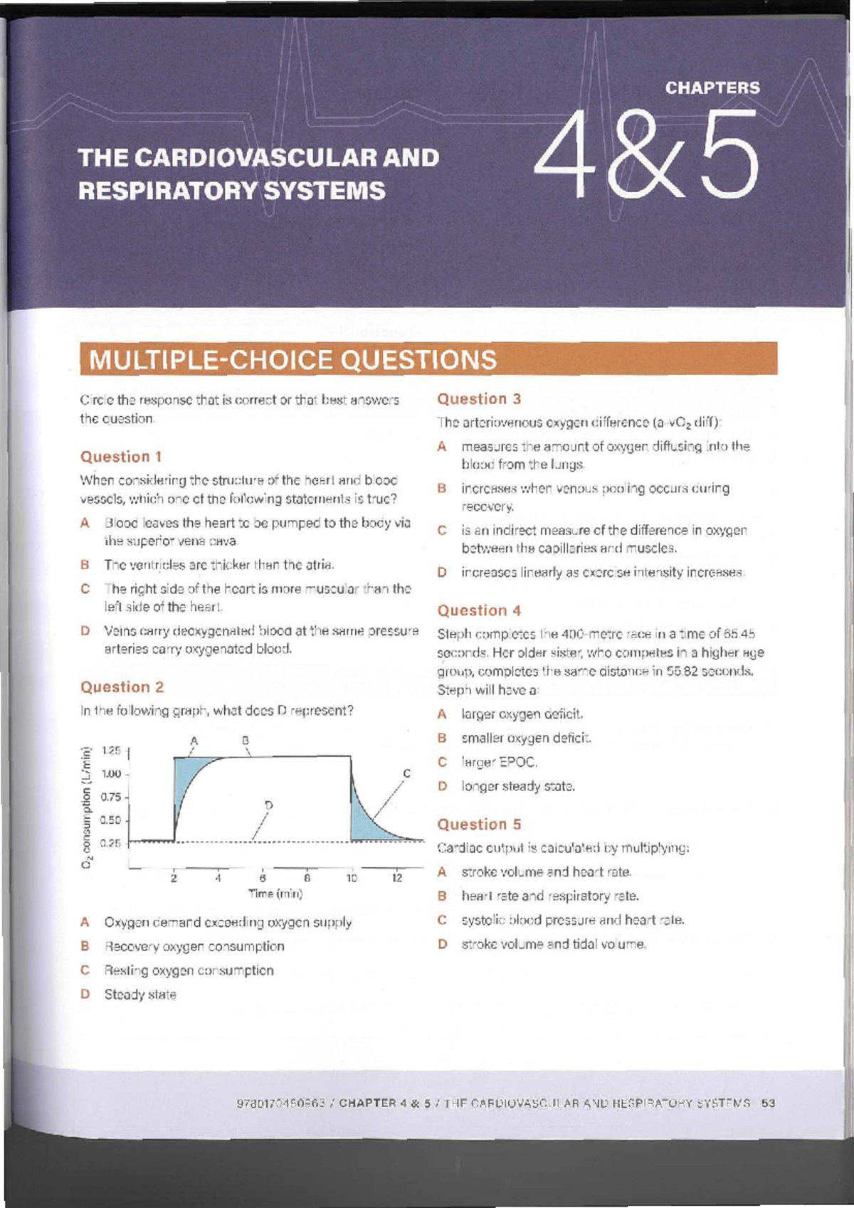 CHAPTER 4 & 5 QUESTIONS: CARDIOVASCULAR & RESPIRATORY SYSTEMS - VCE PE ...
