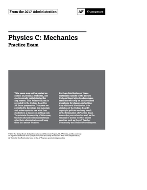 Ap19 frq physics c mech set 2 - 2019 AP ® Physics C: Mechanics Free ...