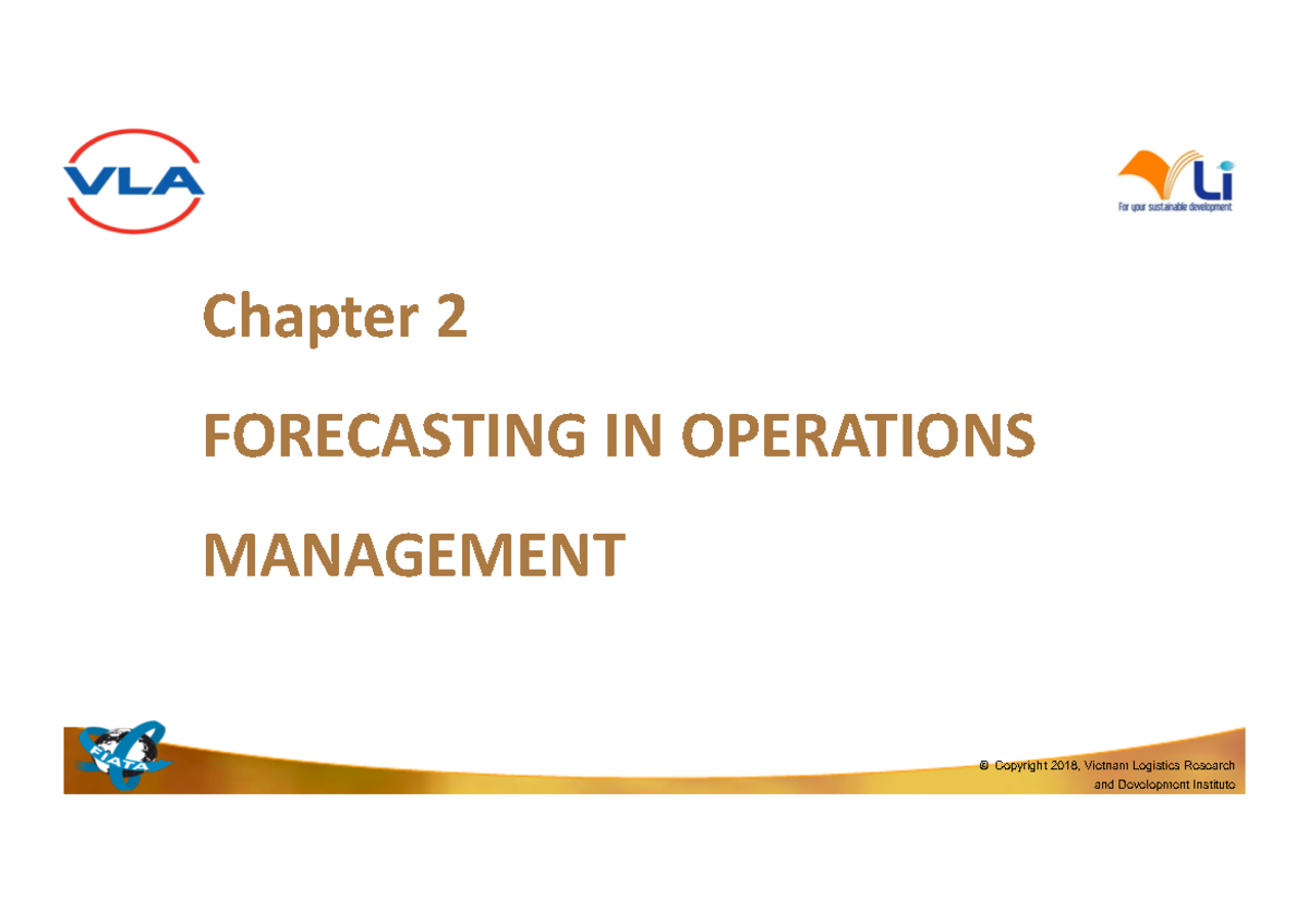 Chapter 2 - Operations Management Forecasting Techniques - Studocu