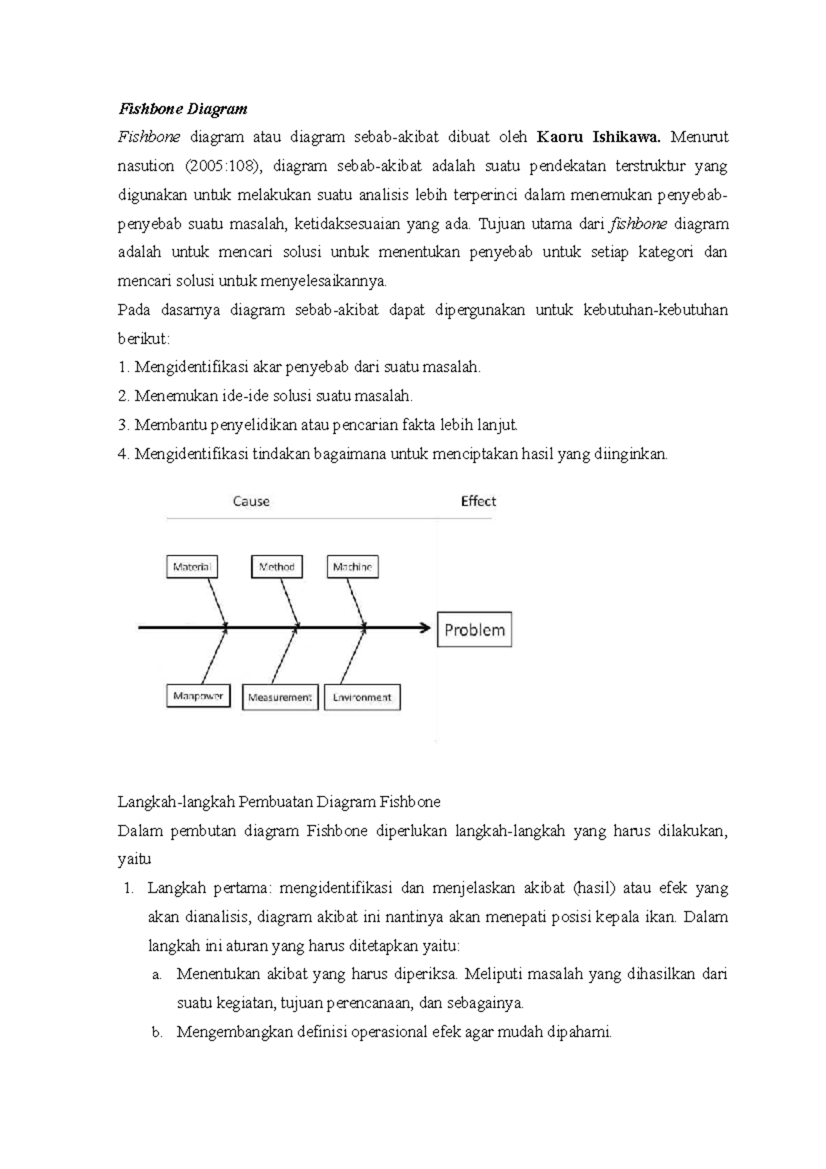 6. Fishbone Diagram: Analisis Sebab-Akibat dan Langkah Penyusunan - Studocu