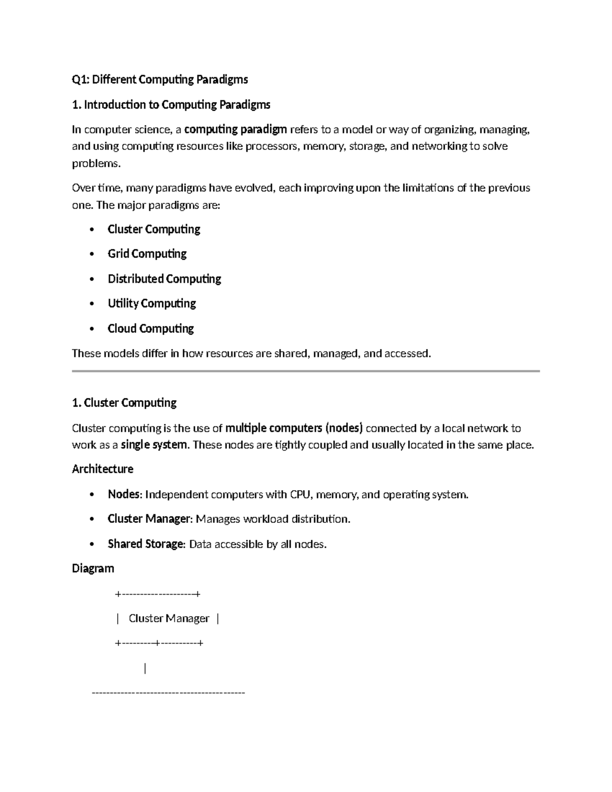 CSE101: Overview of Computing Paradigms and Cloud Computing - Studocu